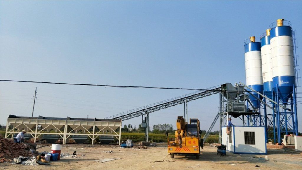 Concrete mixing plant installed in Cambodia - Truseen Machinery