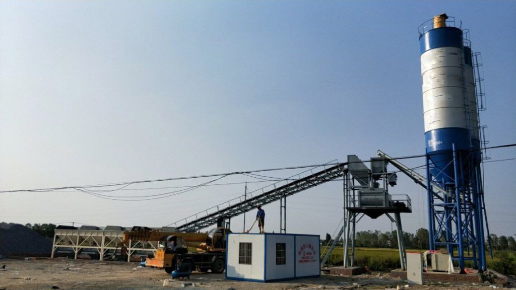 Concrete mixing plant installed in Cambodia - Truseen Machinery